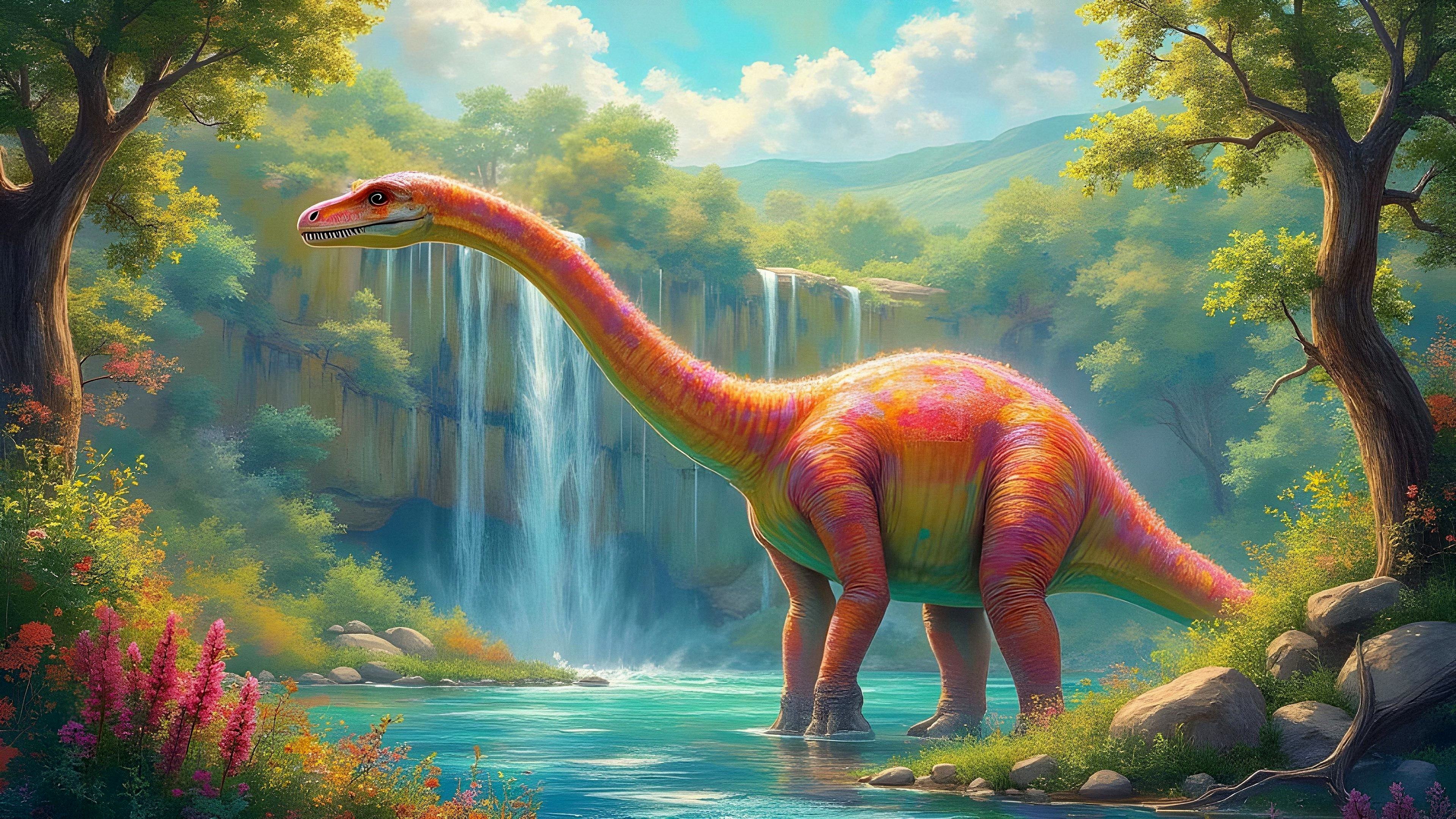 Dinosaurier Brontosaurus Wallpaper 4k